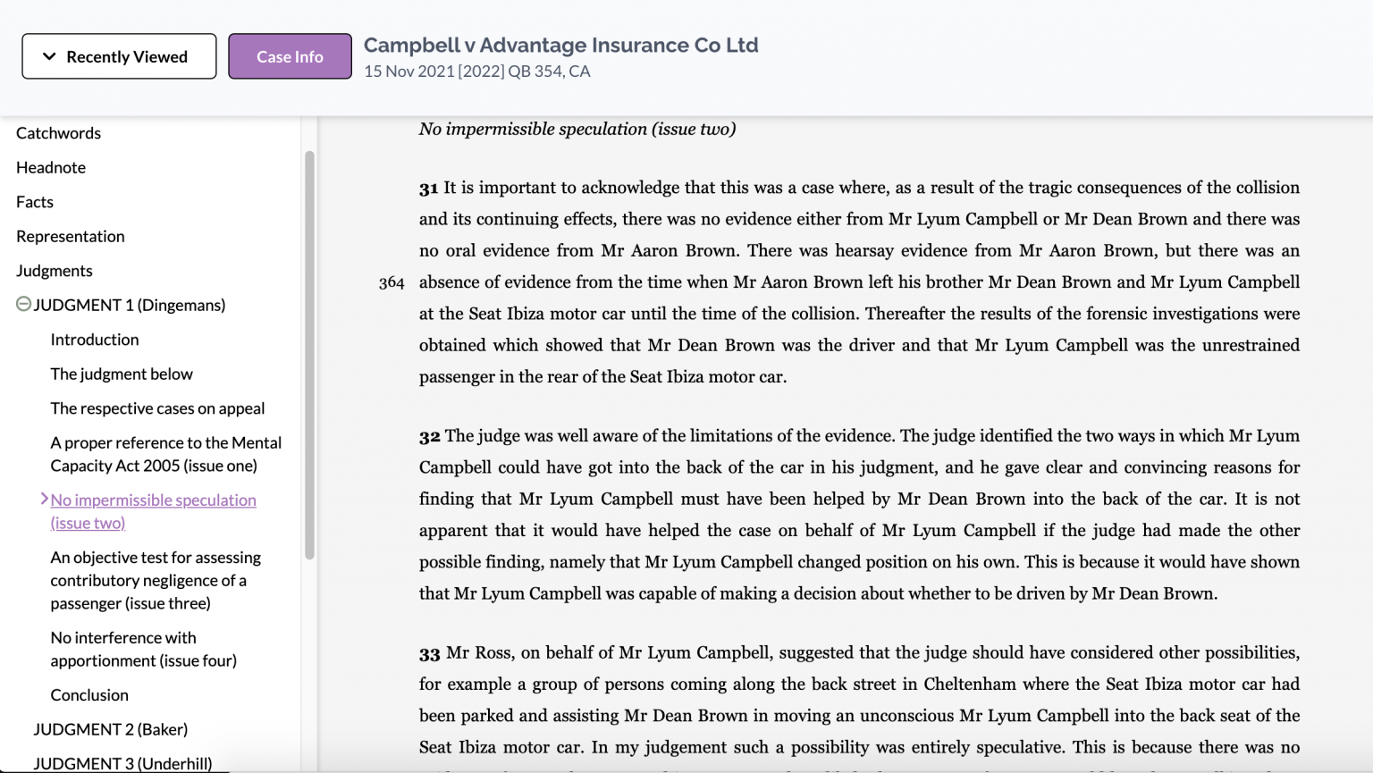 Case document navigation - ICLR